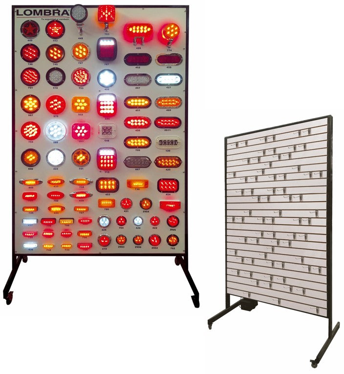 9997- EXHIBIDOR 150 X 130 EN MELAMINA Y HERRERIA DE LED ILUMINADO